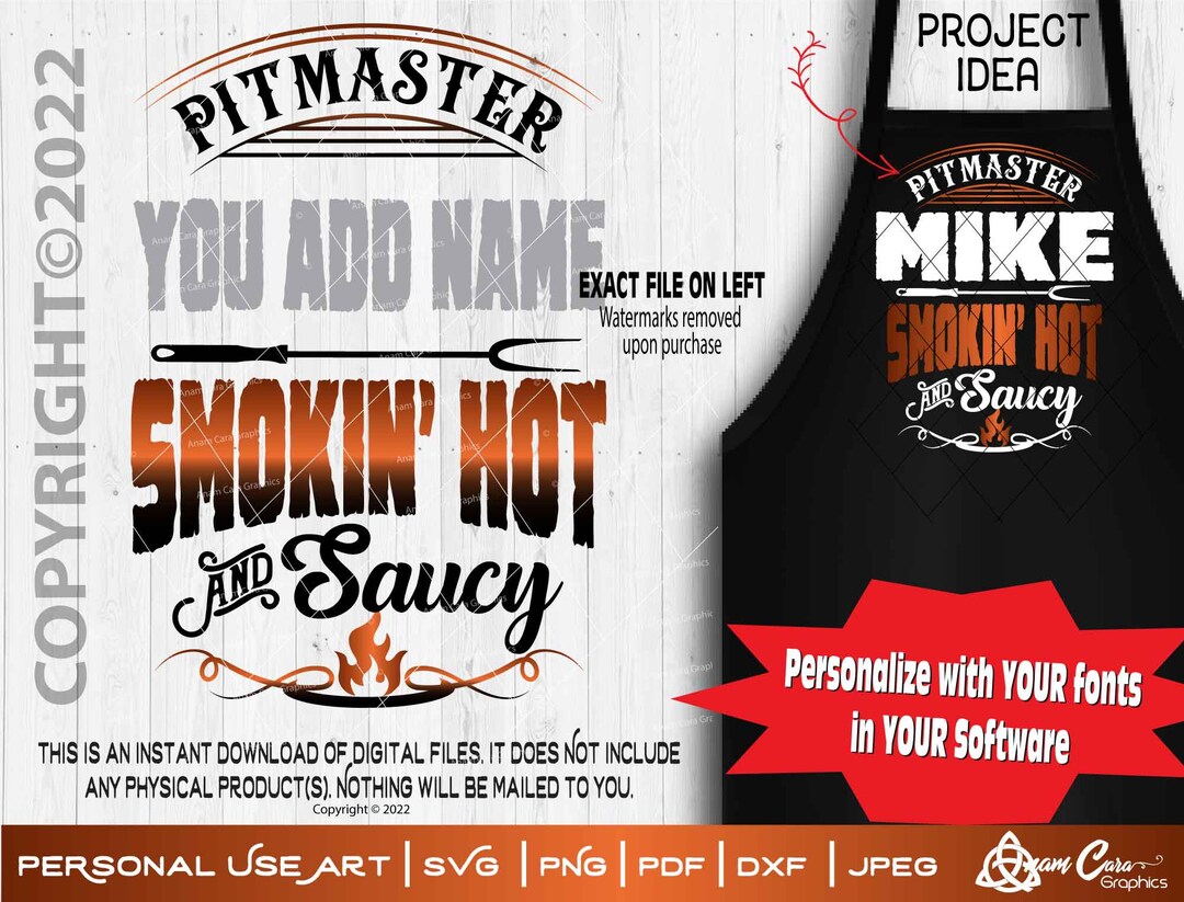 Pitmaster Smokin Hot and Saucy Grill Open Split SVG Schnitt oder Print ...