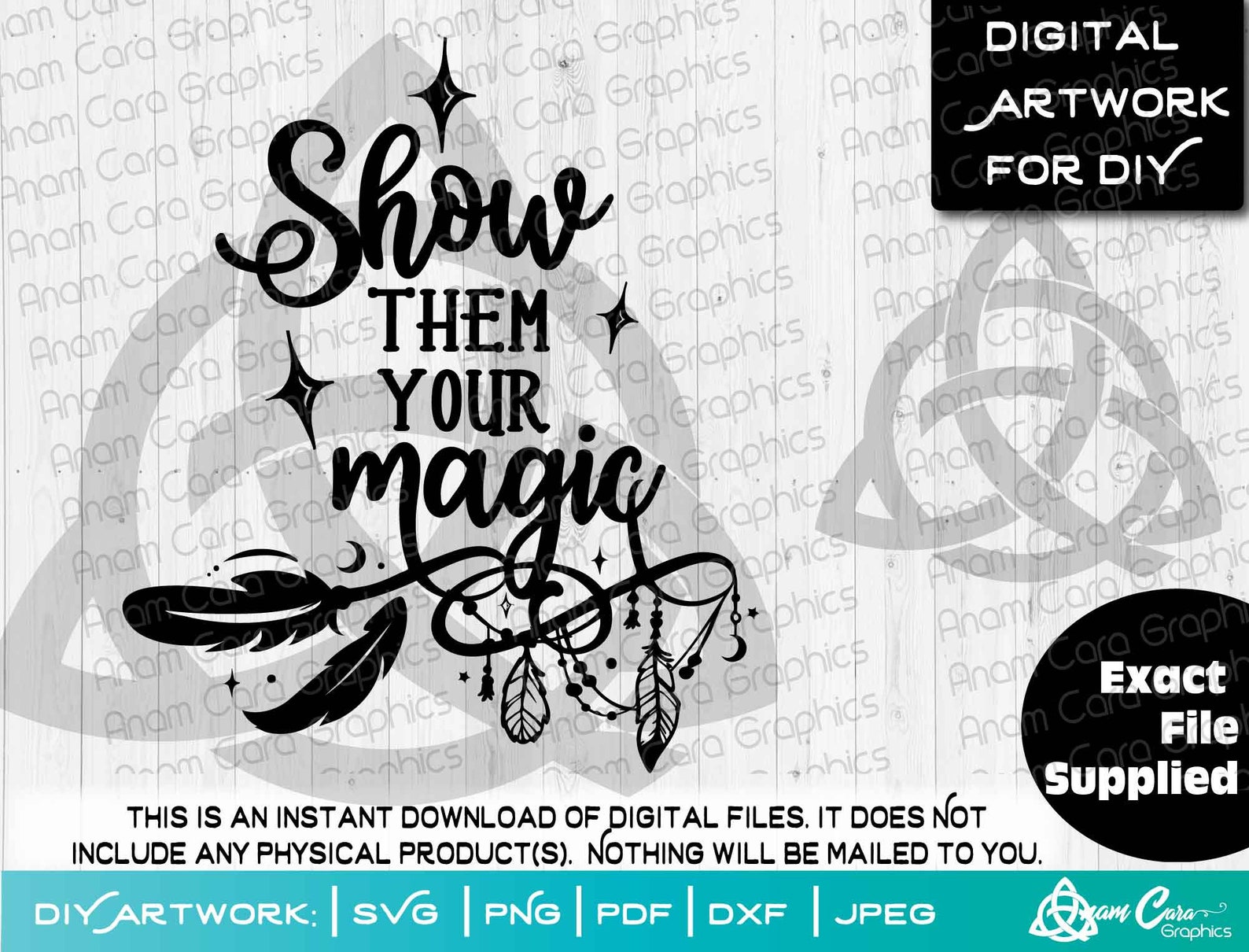 Show Them Your Magic cut or Print DIY Art Moon Magic Wiccan - Etsy