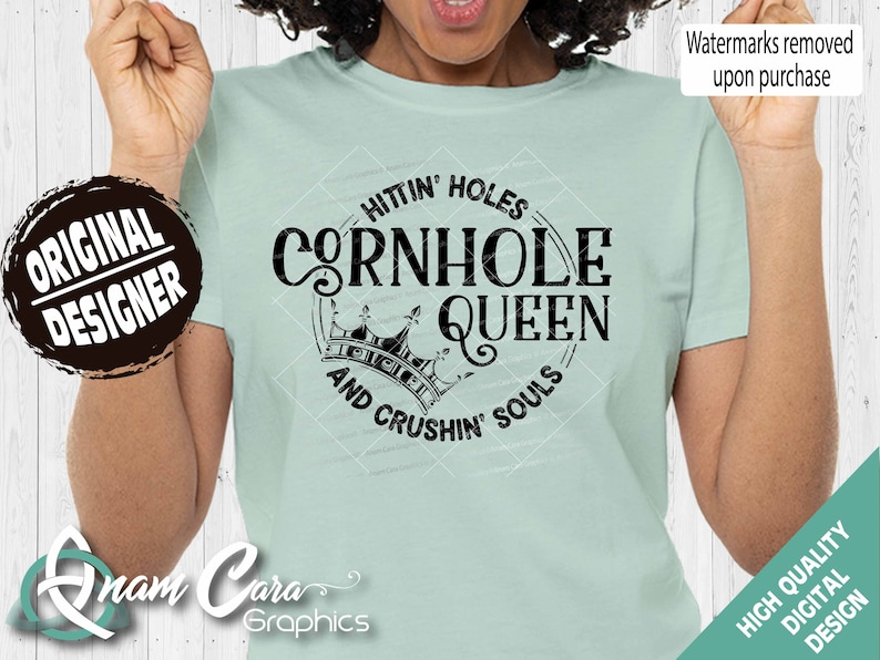 Cornhole Queen - Stylized | Full Color PNG DTF Sublimation Print Art ...