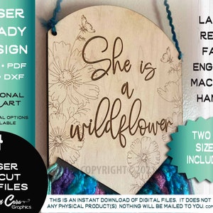She is a Wildflower-two 2 Sizes Included Macrame Sign Laser - Etsy