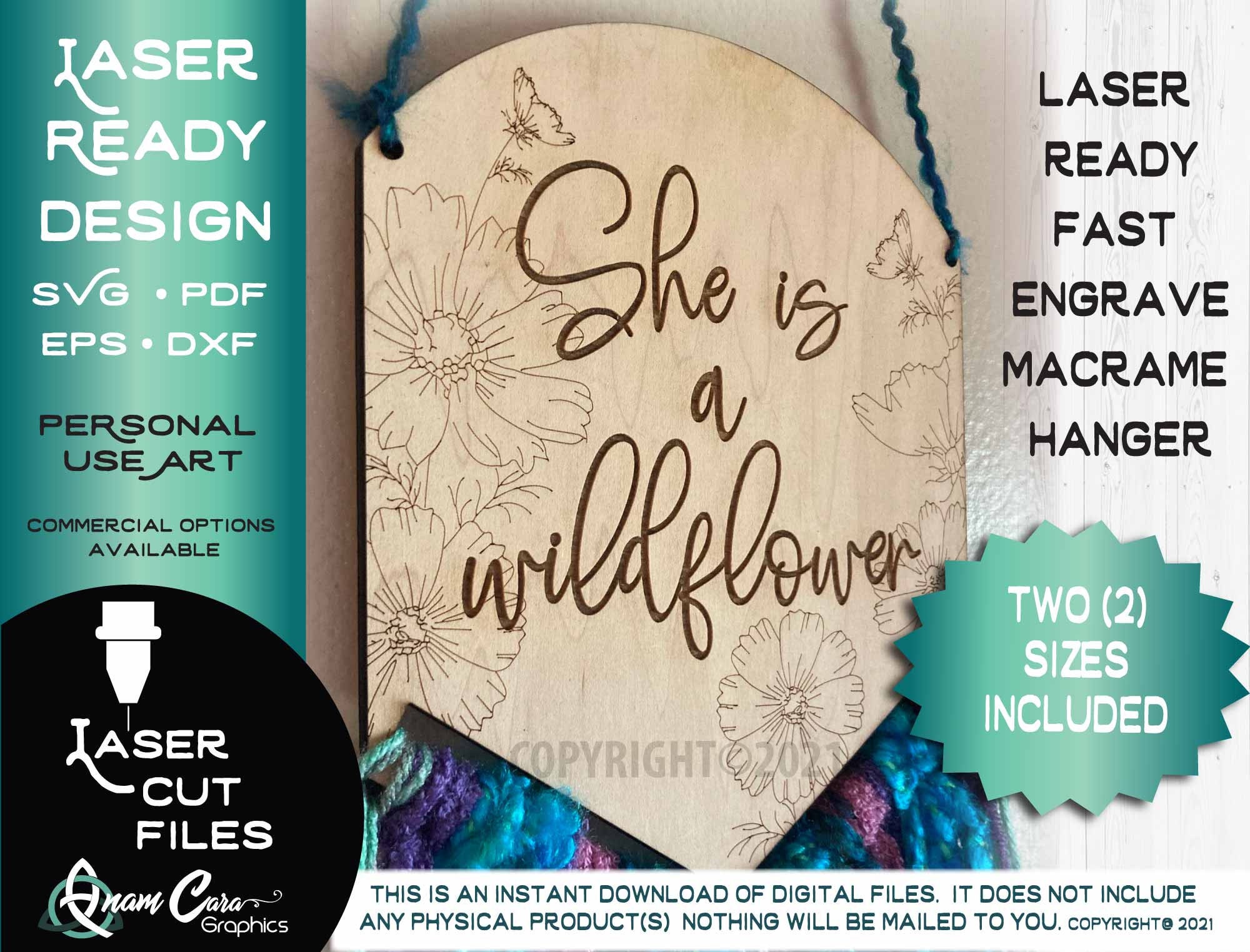 She is a Wildflower-two 2 Sizes Included Macrame Sign Laser - Etsy