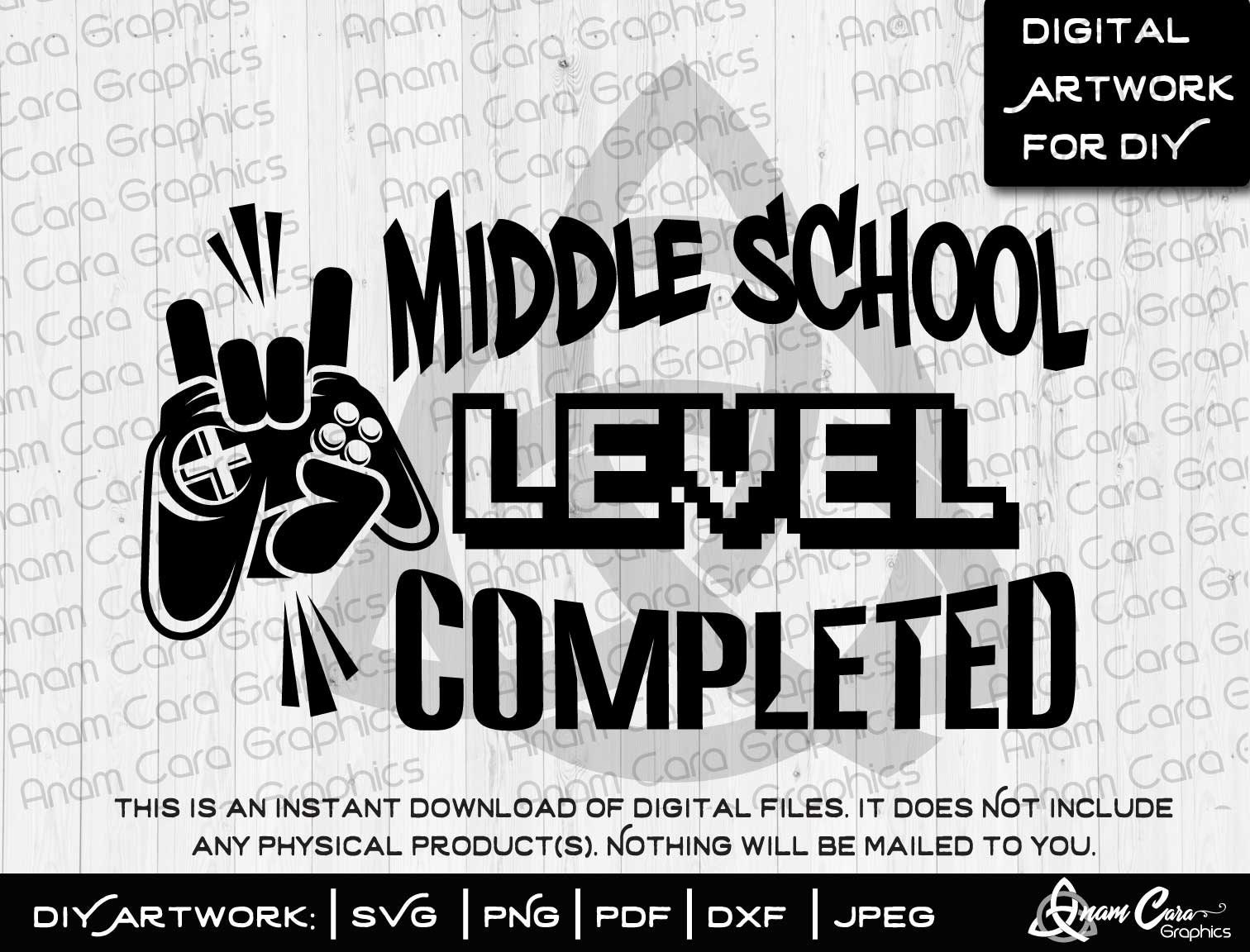 Middle School Level Completed SVG Cut or Print DIY Art 8th - Etsy