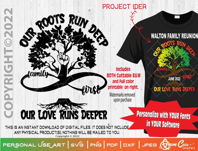 Our Roots Run Deep Our Love Runs Deeper Family First OPEN | Etsy