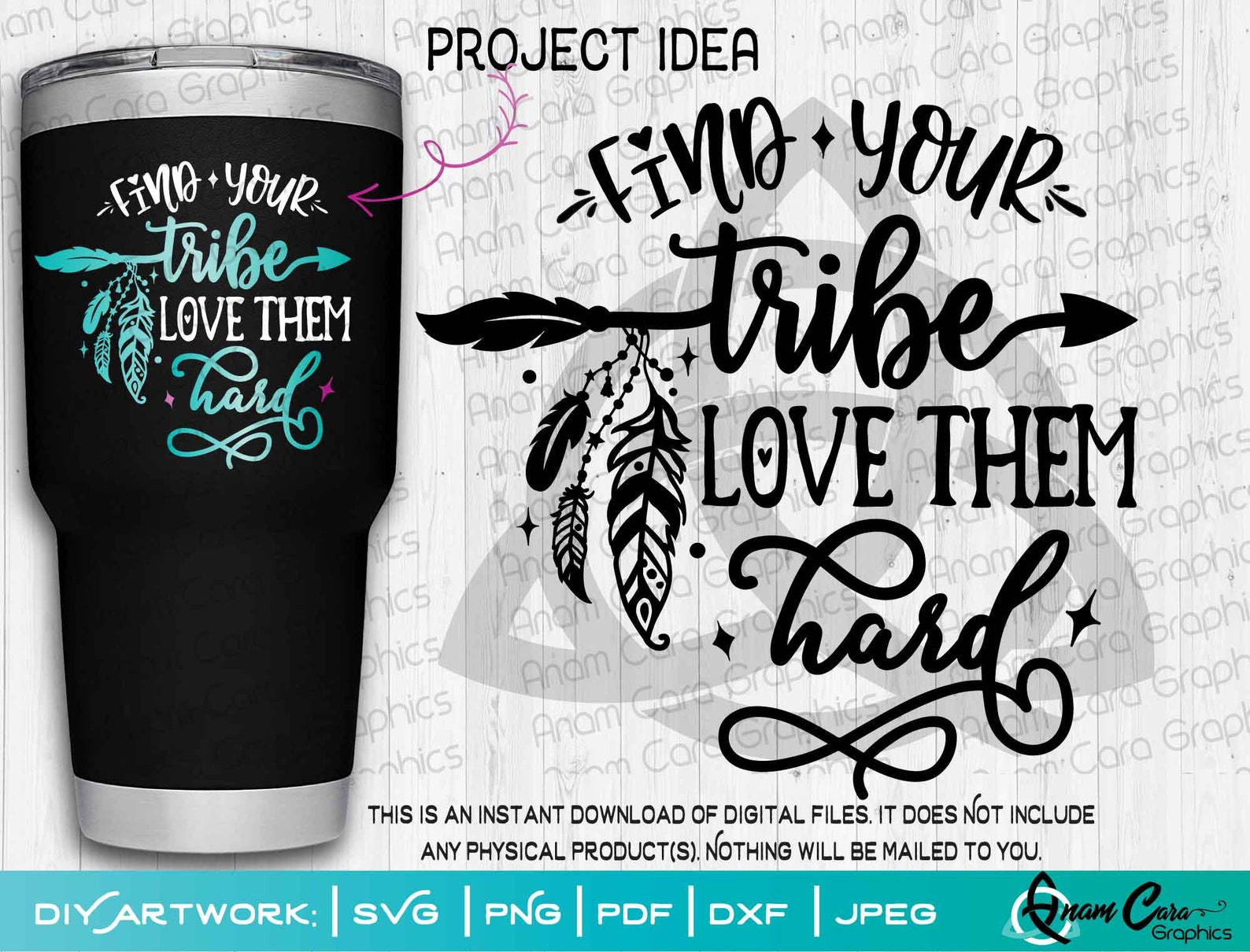 Find Your Tribe Love Them Hard SVG Cut or Print DIY Art Good - Etsy