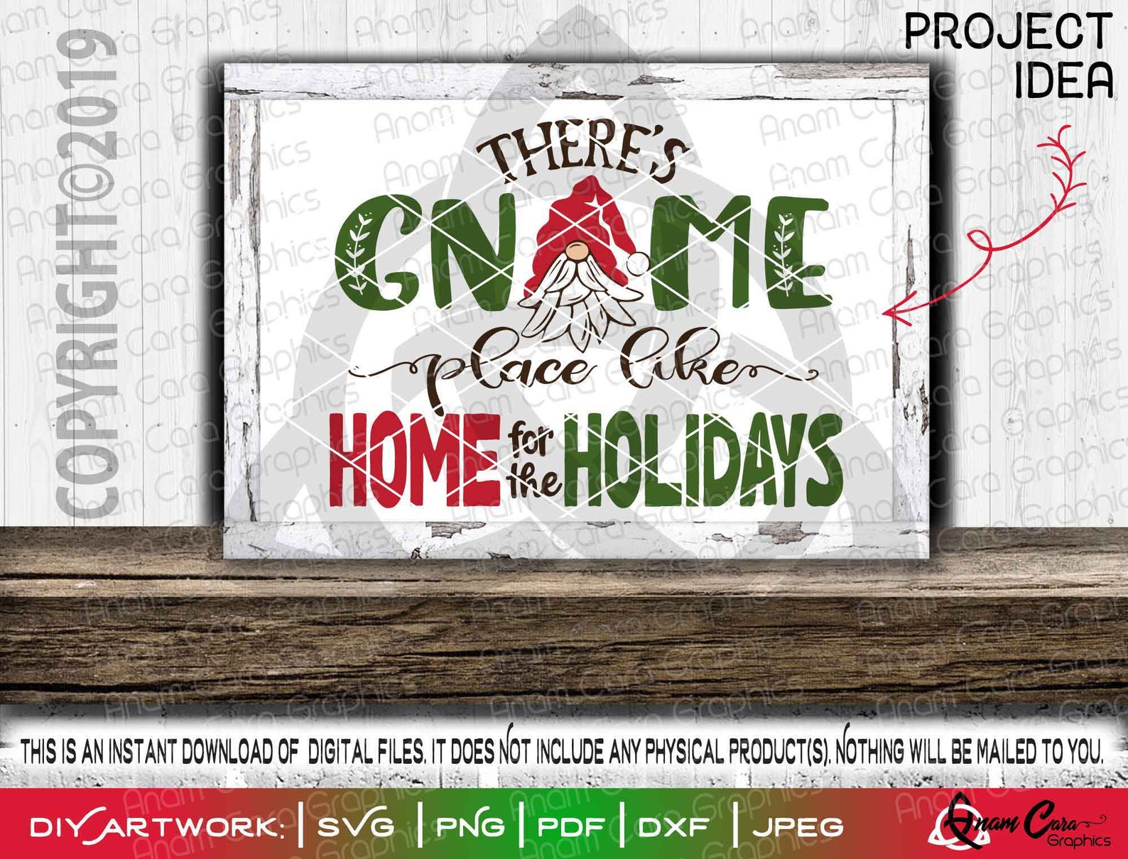 There's Gnome Place Like Home for the Holidays cut or - Etsy