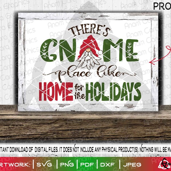 Gnome Place Like Home for the Holidays Svg - Etsy
