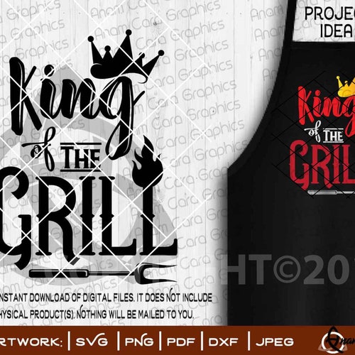 DAD King of the Grill SVG Cut or Print Diyart Fun BBQ Grill - Etsy