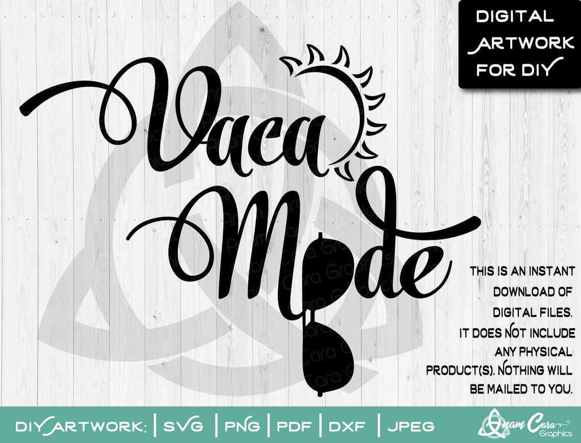Vaca Mode SVG Cut or Print DIY Art Beach Summer Family - Etsy