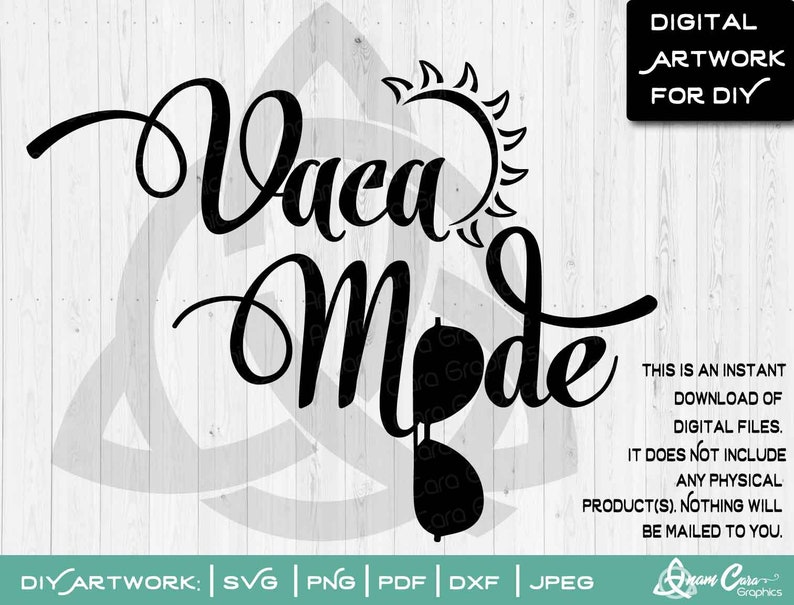 Vaca Mode SVG Cut or Print DIY Art Beach Summer Family - Etsy