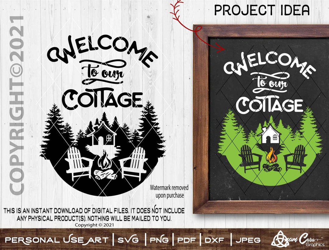 Welcome to Our Cottage SVG Cut or Print Diyart Cabin Lake Camping ...