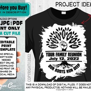 Our Roots Run Deep EDITABLE Print Design Family Reunion Template ...