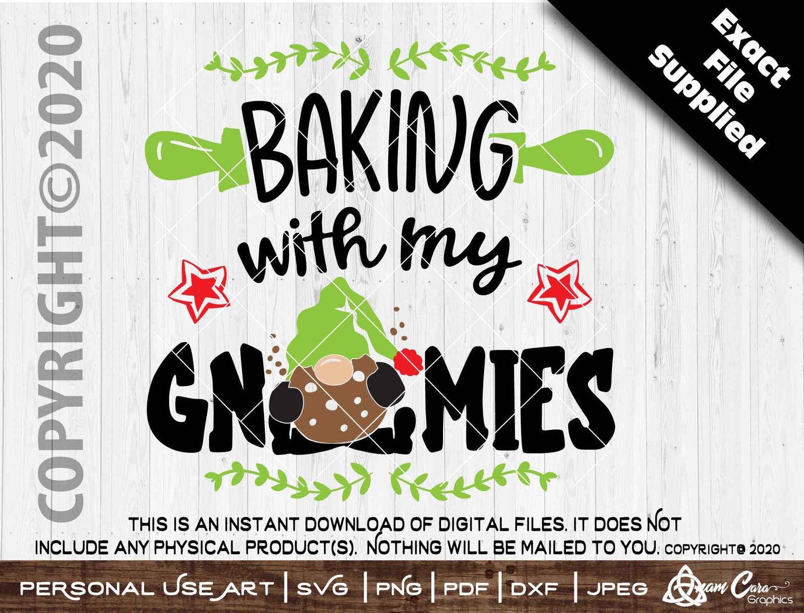 Baking With My Gnomies SVG Cut or Print Diyart Gnome Apron - Etsy