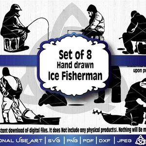 Ice Fishing SVG Bundle 02 - Digital Designs Cut or Print | Winter ...