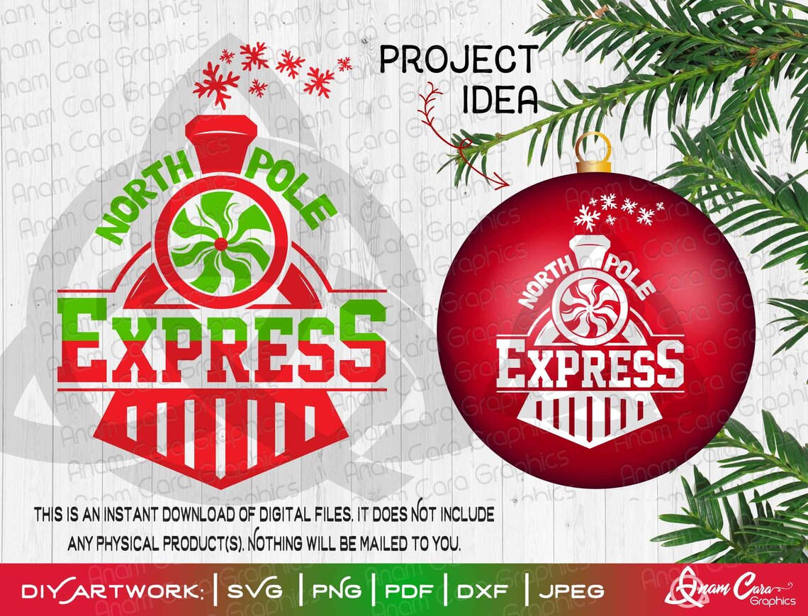 North Pole Express SVG Cut or Print DIY Art Cute Christmas - Etsy