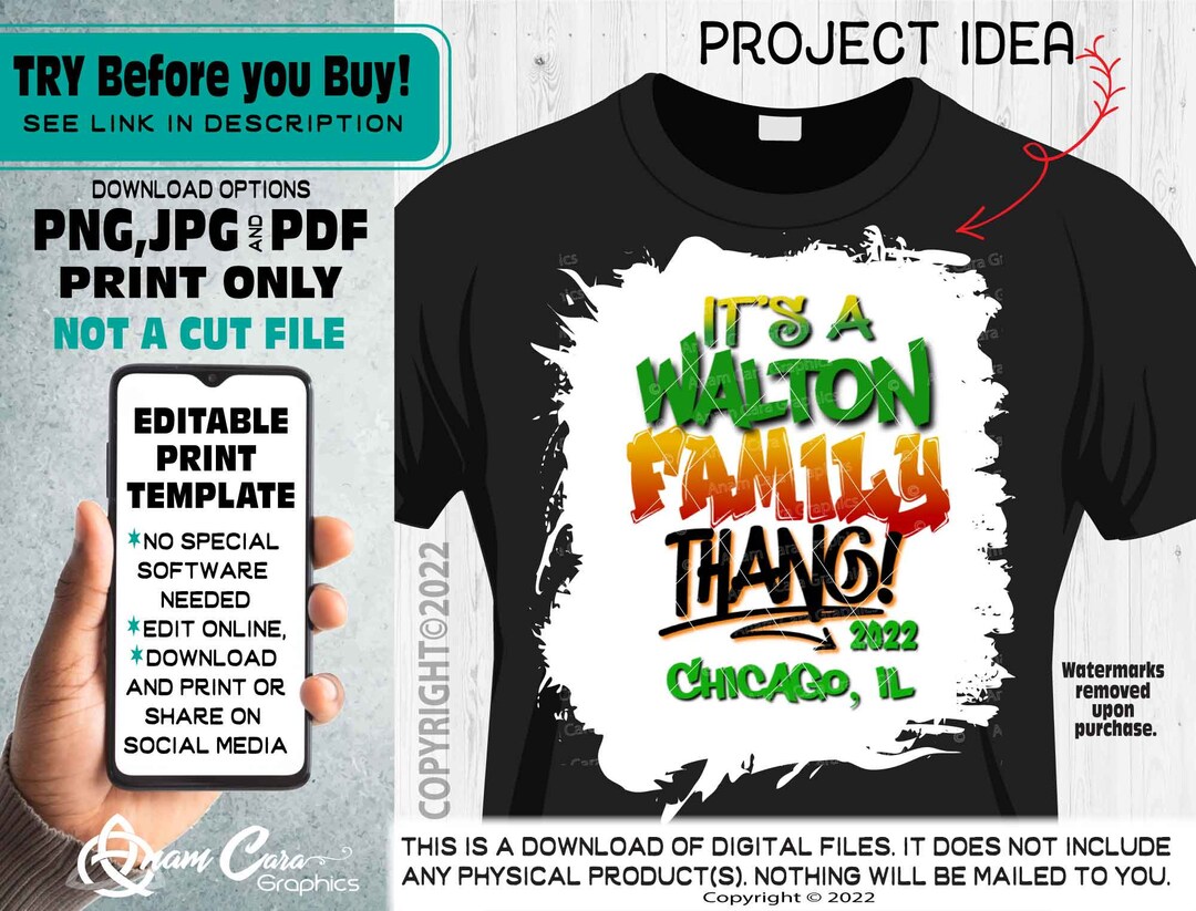 It's a Family Thang and Thing EDITABLE Print Design Family Reunion ...