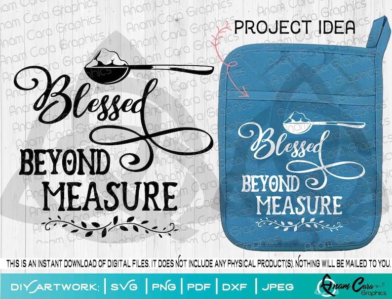 Blessed Beyond Measure| SVG Cut or Print DIY Art | Bake Crew Squad Joy ...