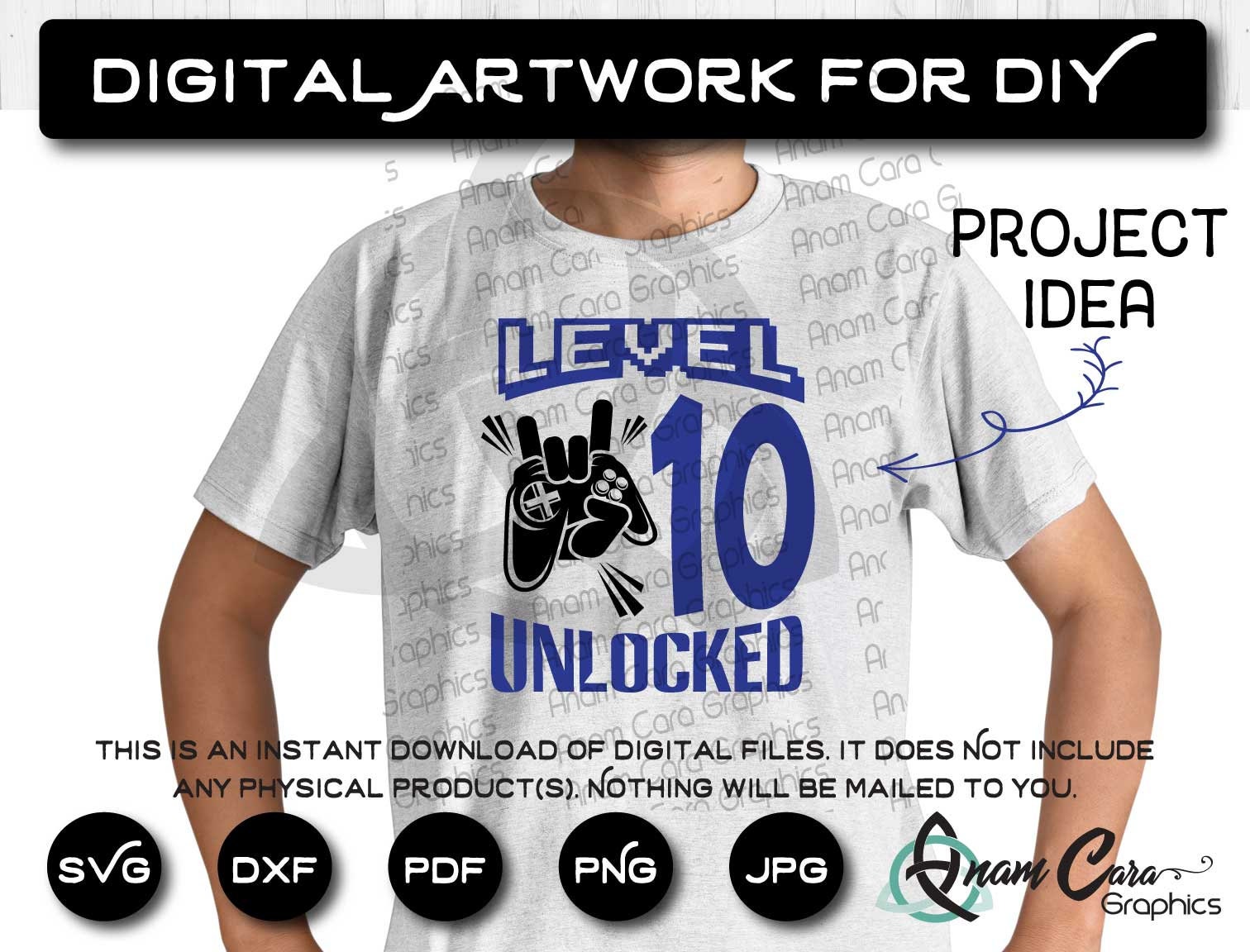 Level 10 Unlocked SVG Cut or Print Diyart 10th Tenth Video | Etsy