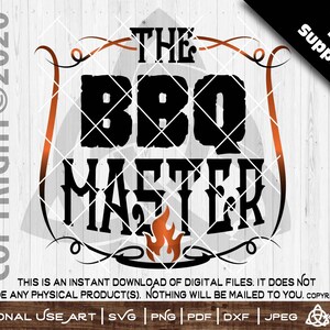 The BBQ Master Vintage SVG Cut or Print DIY Art Smoke Pit Master Grill ...
