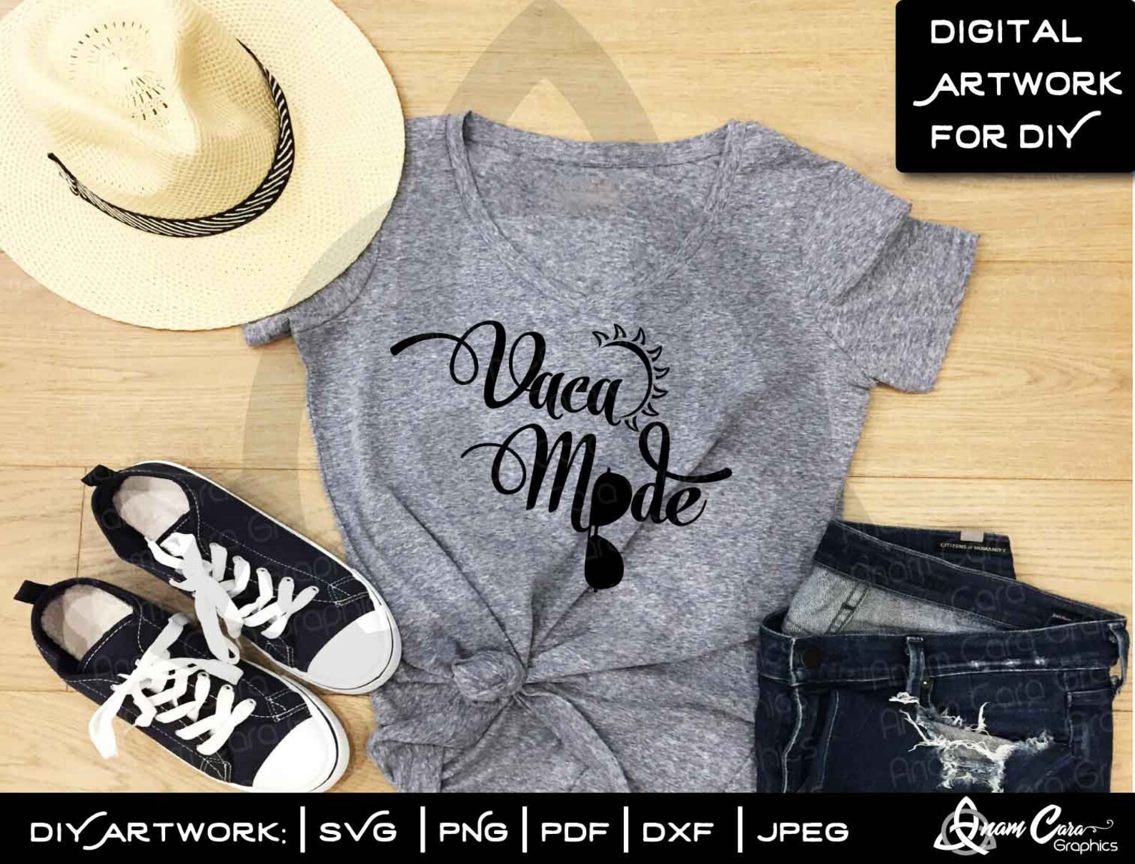 Vaca Mode SVG Cut or Print DIY Art Beach Summer Family - Etsy