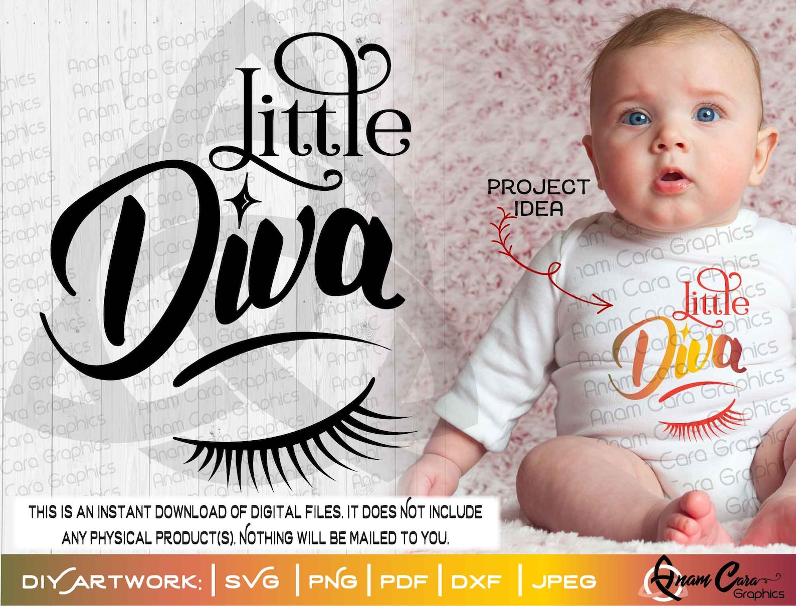 Little Diva SVG Cut or Print DIY Art for Onesie® Cute Fun - Etsy