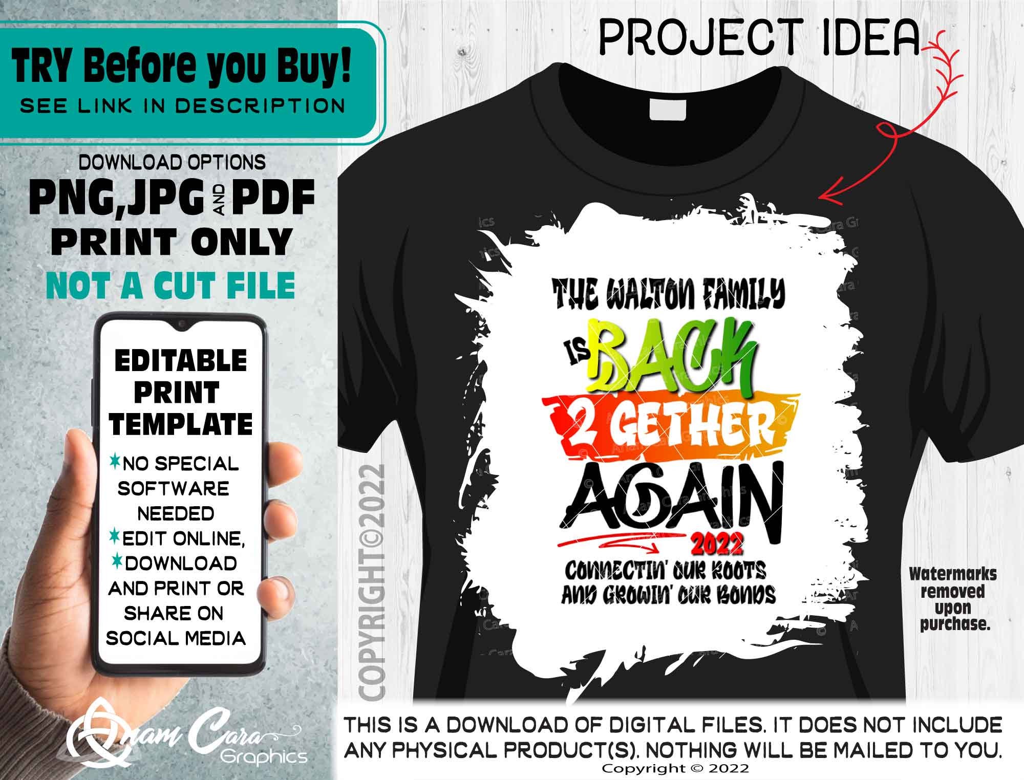 Back 2gether Again EDITABLE Print Design Family Reunion - Etsy