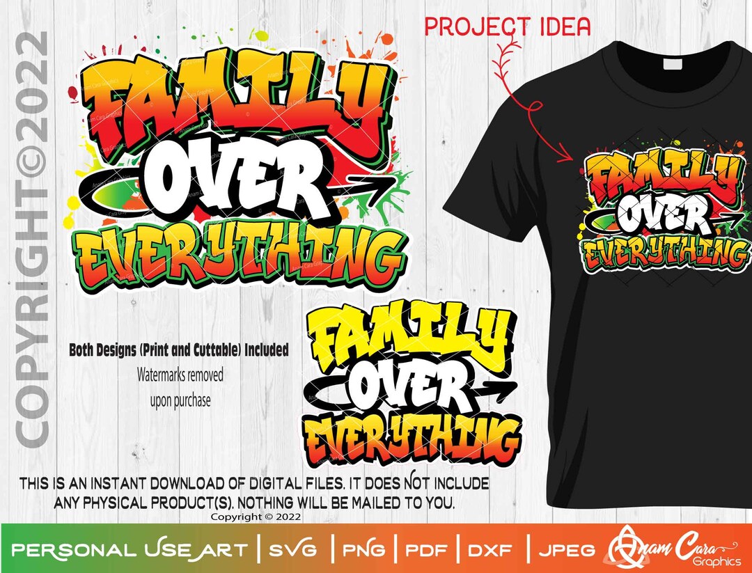 Family Over Everything - 2 Design Types Included | SVG Cut or Print ...