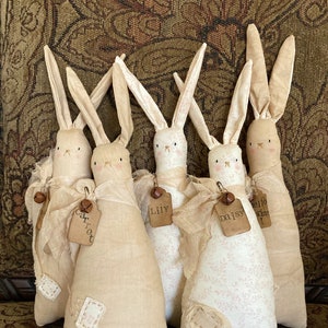 Primitive Easter Bunny, Primitive Rabbit Doll, Rustic Bunny, Farmhouse ...