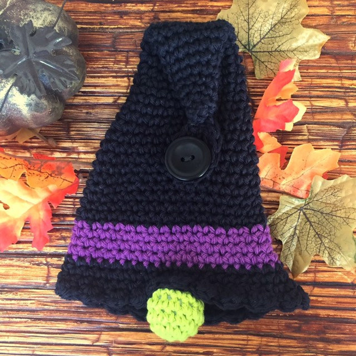 Witch Gnome Towel Topper Halloween Kitchen Decor Crochet | Etsy
