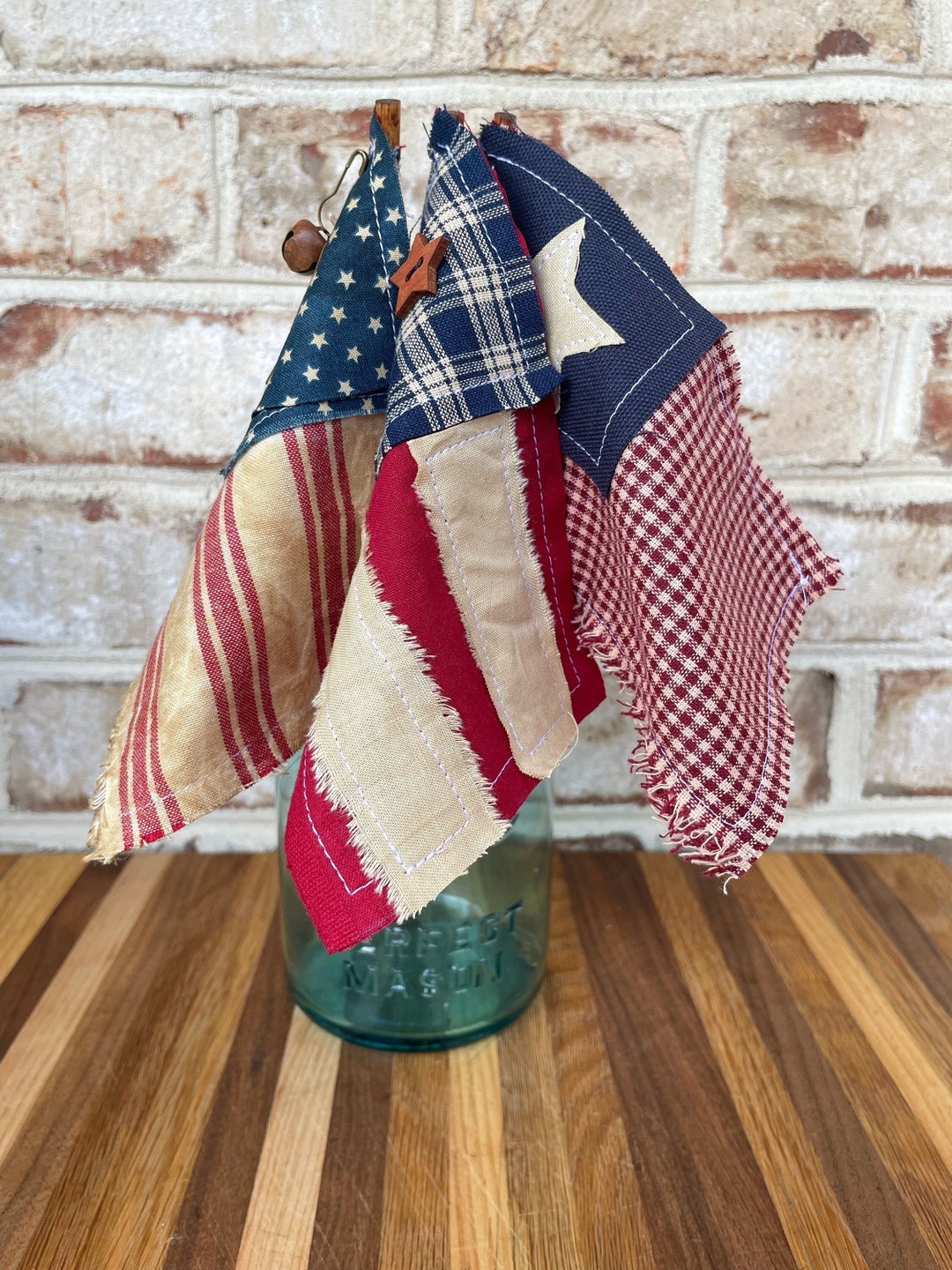 Primitive American Flags, Patriotic Flags, July 4th Tiered Tray Decor ...