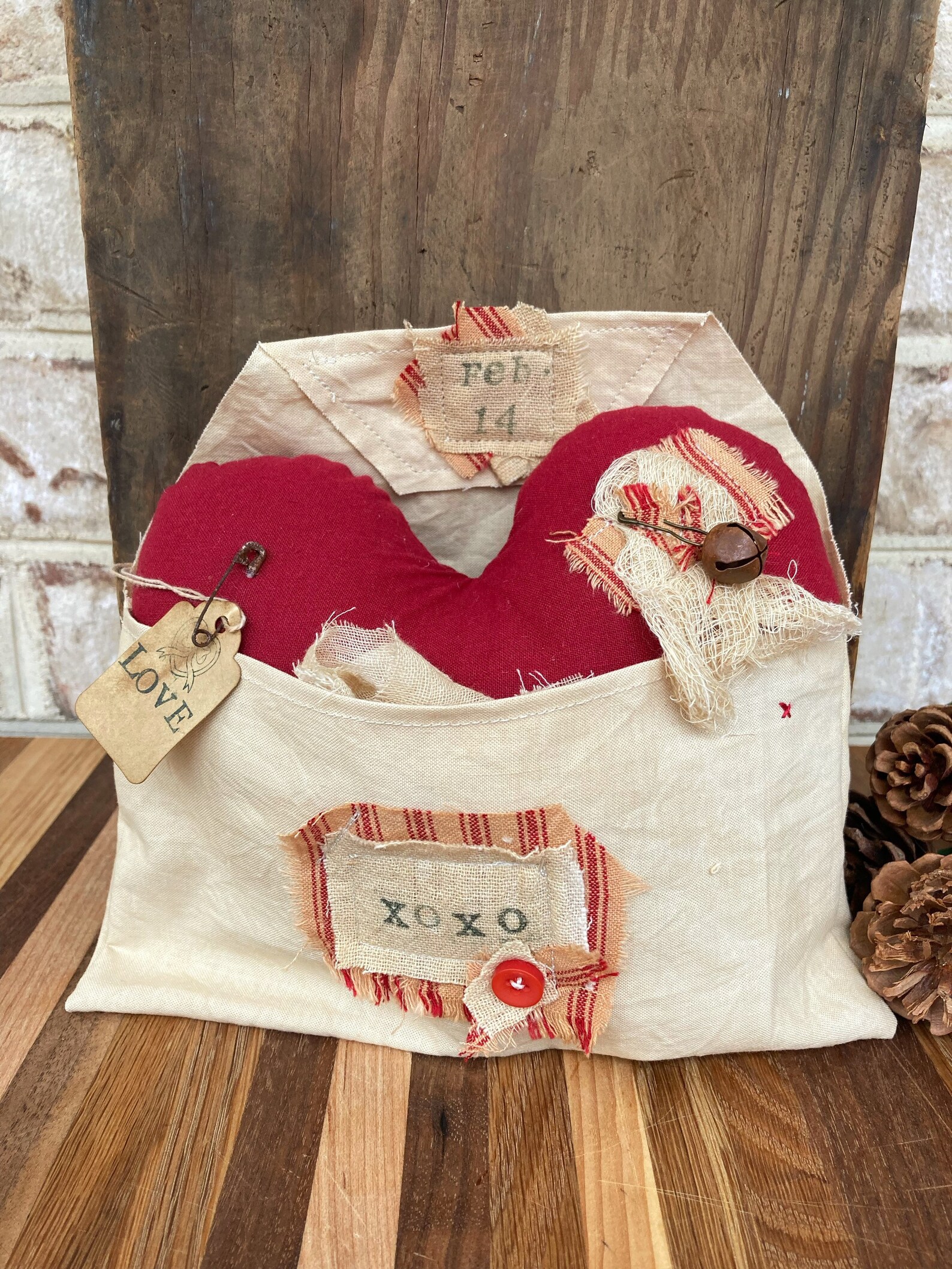 Primitive Valentine Heart, Primitive Love Letters, Valentine Shelf ...