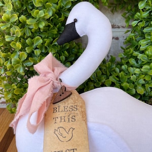 Primitive Swan Decor, Long Neck Swan, Country Swan, Swan Shelf Decor ...