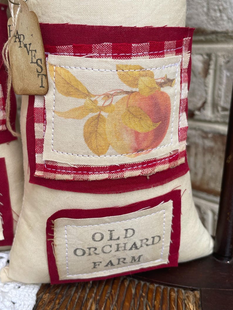 Primitive Apple Bowl Fillers, Fall Apple Decor, Mini Fall Sacks, Apples ...