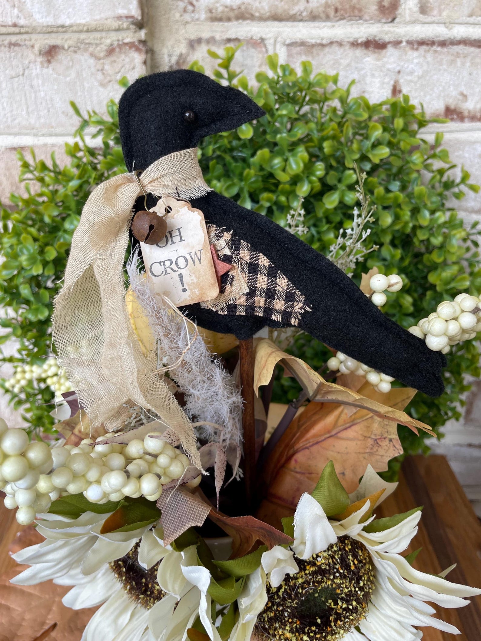 Crows on Sticks, Primitive Crows, Primitive Crow Decor, Fabric Crows ...