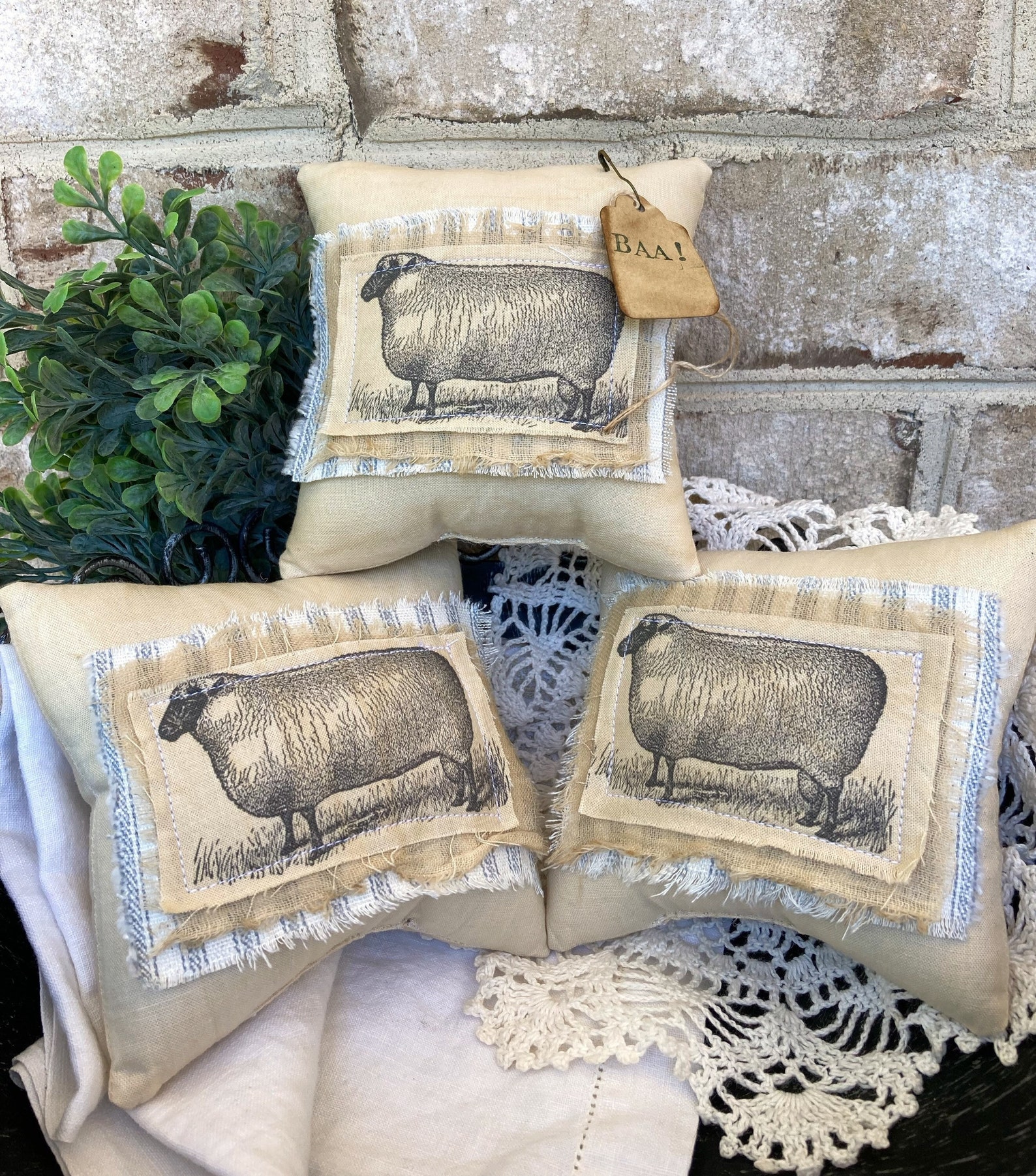 Sheep Bowl Fillers, Spring Farmhouse Decor, Spring Pillow Tuck ...