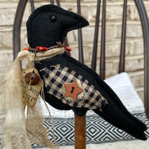 Rustic Primitive Crow, Crow Shelf Sitter, Primitive Crow Decor ...