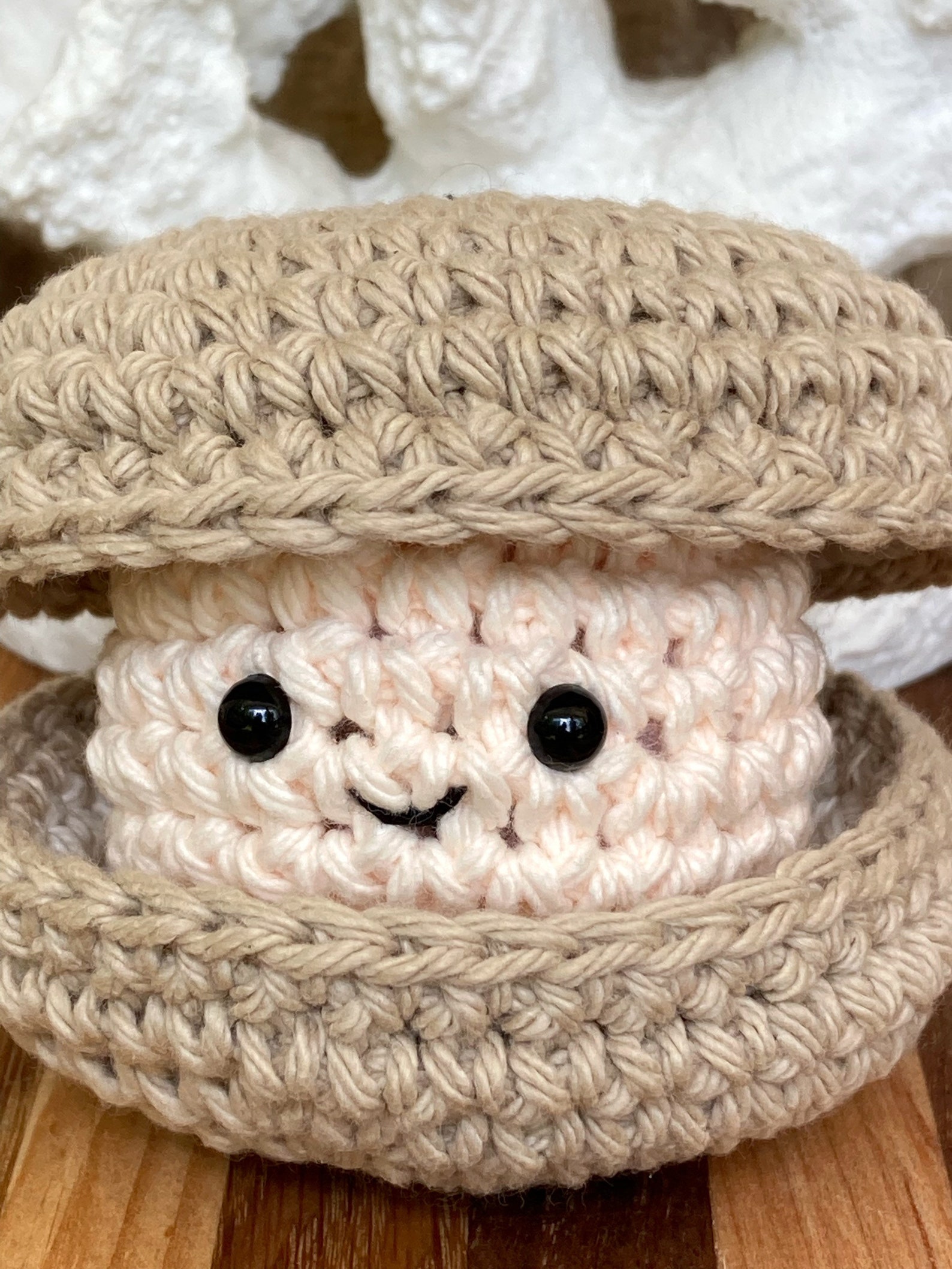 Clam Shell Plushie, Kawaiis Seashells, Clam Fidget, Crochet Clam Plush ...