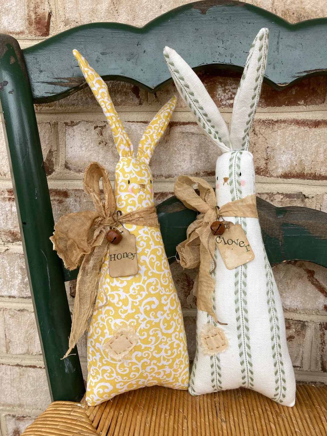 Primitive Easter Bunny Rabbit Doll, Rustic Bunny Decor, Farmhouse ...