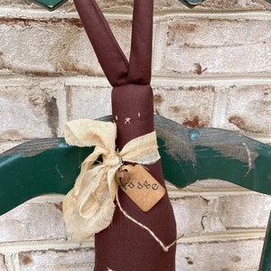 Primitive Chocolate Easter Bunny, Chocolate Bunny Decor, Farmhouse ...