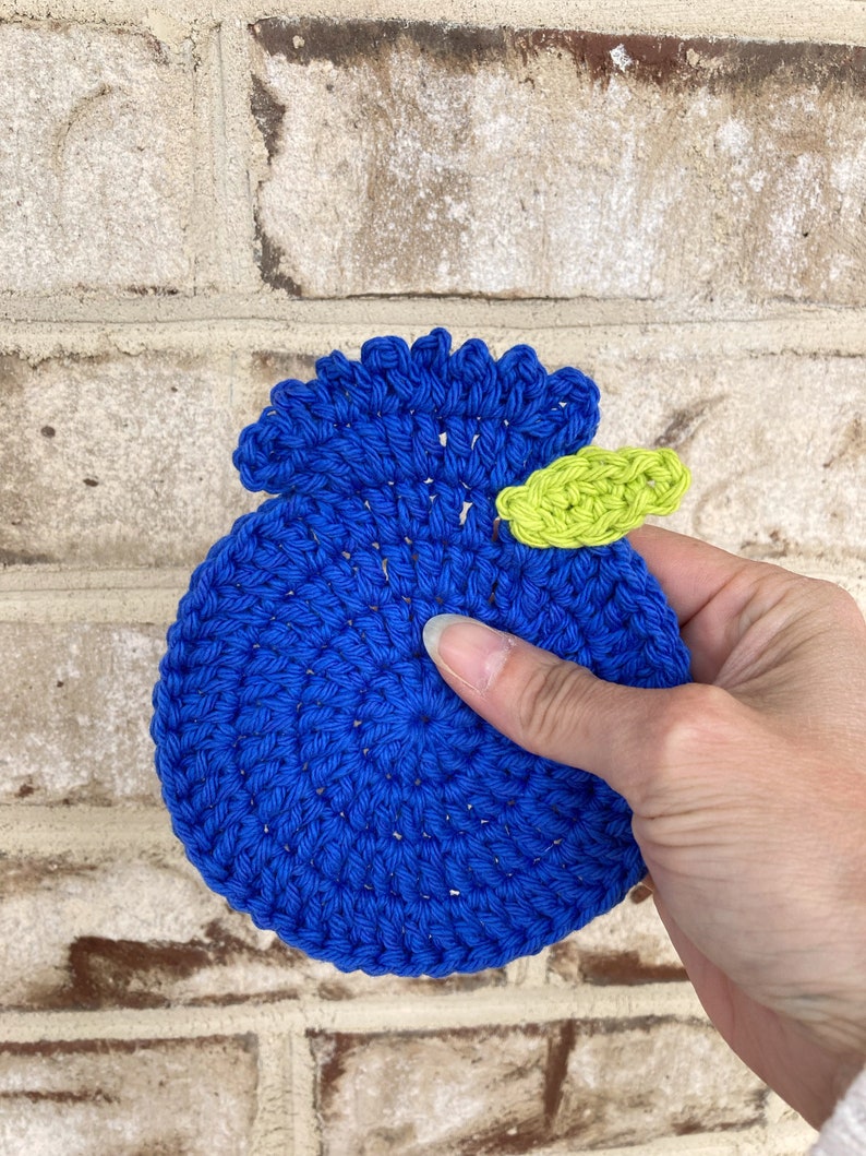 Blueberry Coasters Set, Crochet Drink Coasters, Blueberry Kitchen Decor ...