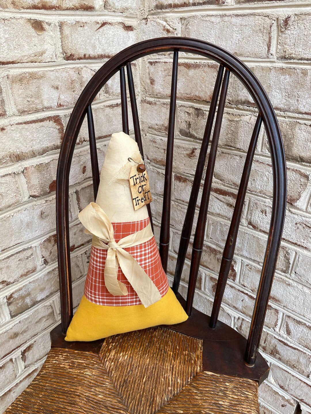 Large Candy Corn Pillow, Primitive Candy Corn Decor, Shelf Sitters Fall ...