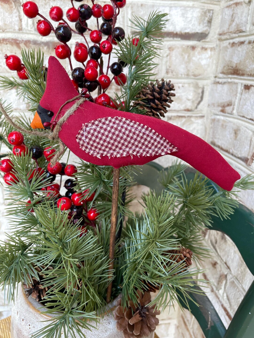 Cardinal Plant Stick, Christmas Cardinal, Cardinal Bird Stake ...