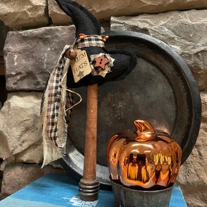 Primitive Witch Hat Decor, Witch Hat Shelf Sitter, Halloween Tiered ...