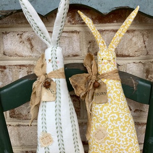 Primitive Easter Bunny Rabbit Doll, Rustic Bunny Decor, Farmhouse ...