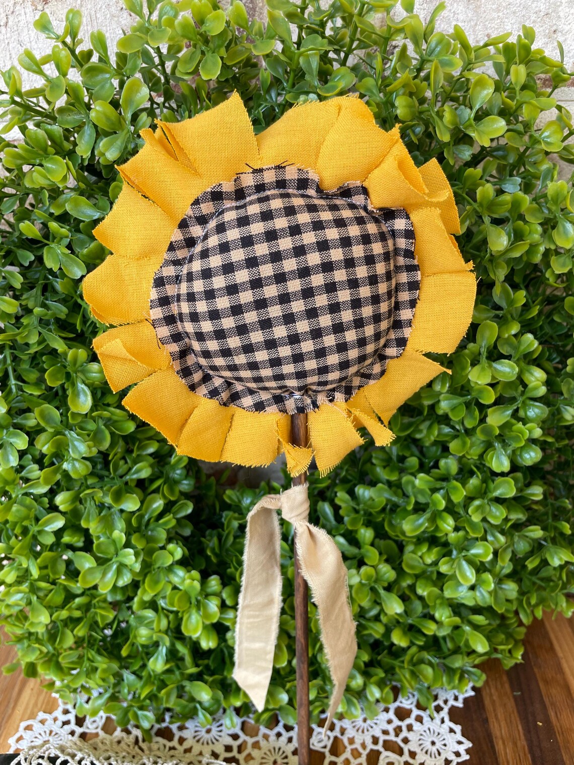 Large Fabric Sunflower, Primitive Sunflowers Decor, Primitive Fall ...