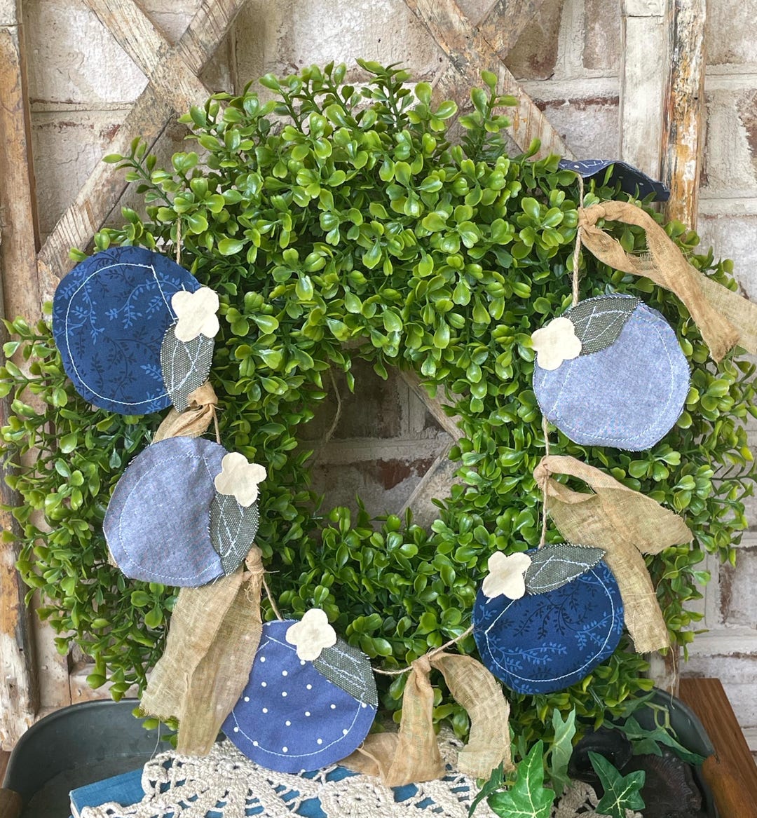 Blueberry Garland, Blueberry Fabric Banner, Berry Birthday Banner ...