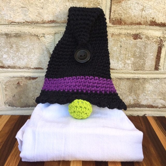 Witch Gnome Towel Topper Halloween Kitchen Decor Crochet | Etsy