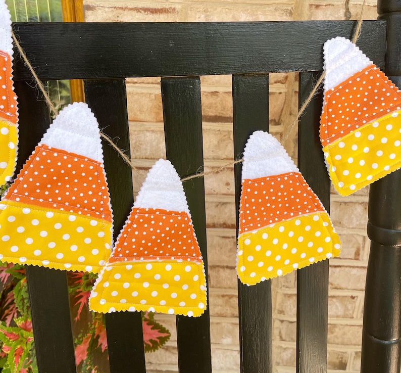 Candy Corn Garland, Halloween Candy Corn Banner, Fall Farmhouse ...