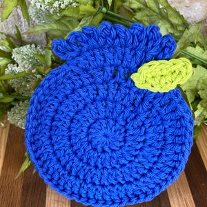 Blueberry Coasters Set, Crochet Drink Coasters, Blueberry Kitchen Decor ...
