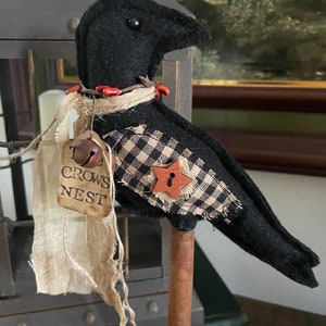 Rustic Primitive Crow, Crow Shelf Sitter, Primitive Crow Decor ...