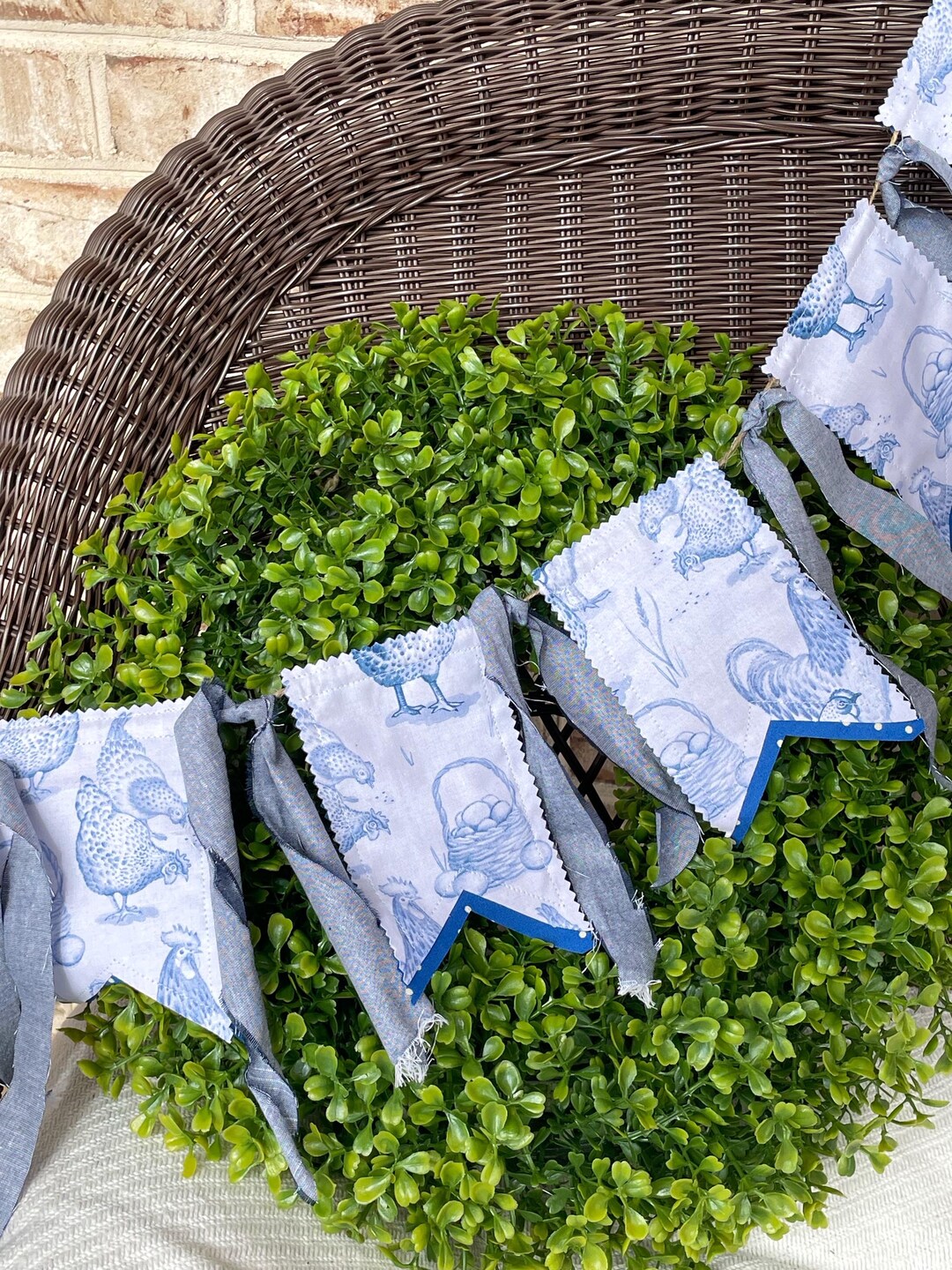 Primitive Chicken Garland, Chicken Decor for Mantel, Chicken Banner ...